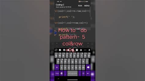 How To Do Pattern 5 Colandrow 96 2k24 Mobile Program Python Html