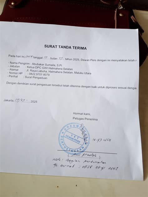 Ketua Dpc Gwi Halmahera Selatan Resmi Adukan Media Ke Dewan Pers