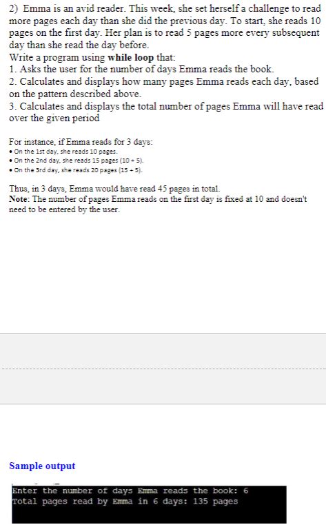 Solved Write This Program In JAVA Emma Is An Avid Reader Chegg