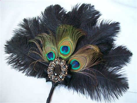 Black Ostrich Feather And Peacock Feather Fan Order Now From Gothic Diva Designs Gothic