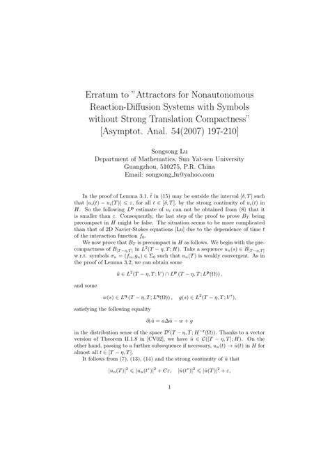 Pdf Attractors For Nonautonomous Reactiondiffusion Systems With