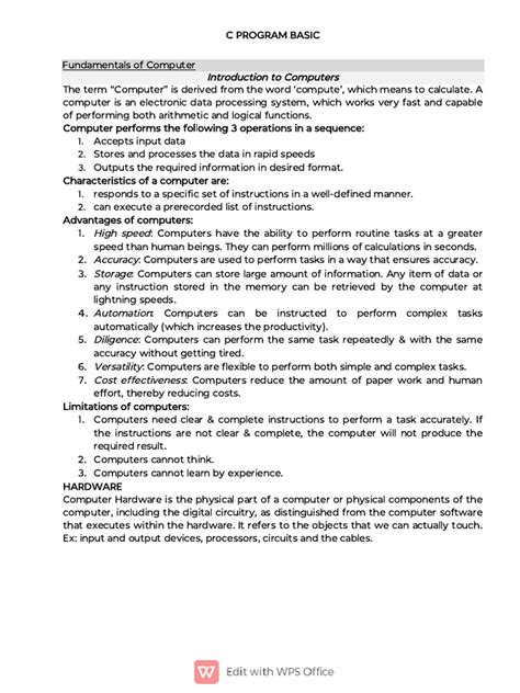 fundamentals of computer pdf programming computer program