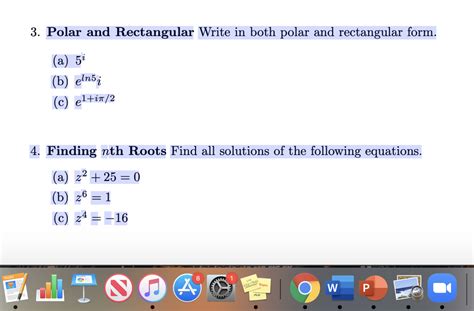 solved 3 polar and rectangular write in both polar and