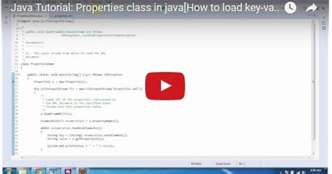 Java Ee Java Tutorial Properties Class In Java How To Load Key Value