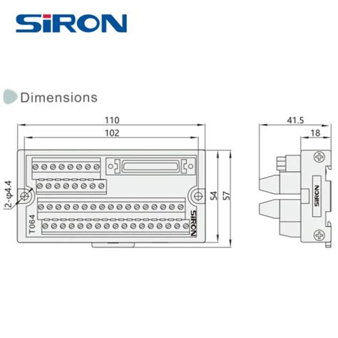 Siron T064 Universal Din Rail 50 Pin Terminal Block Module For Servo Motor And Servo Drive