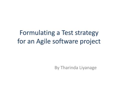Agile Testing Strategy PPTX