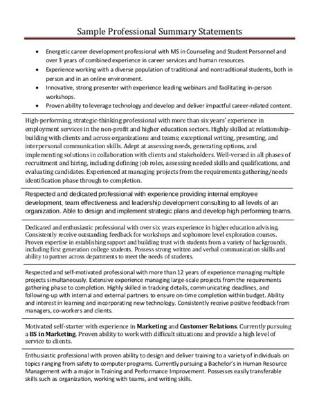 9 Career Summary Examples To Download