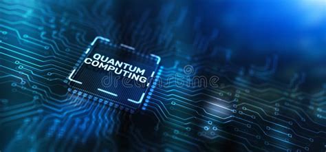 Quantum Computing Concept The Inscription On The Processor Icons Stock