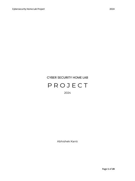 Cybersecurity Homelab Project Pdf Security Computer Security
