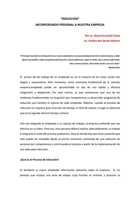 Proceso De Inducci N En La Gesti N Por Competencias
