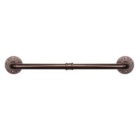 Dracelo 24 In Wall Mount Industrial Pipe Towel Bar Iron Bathroom Towel