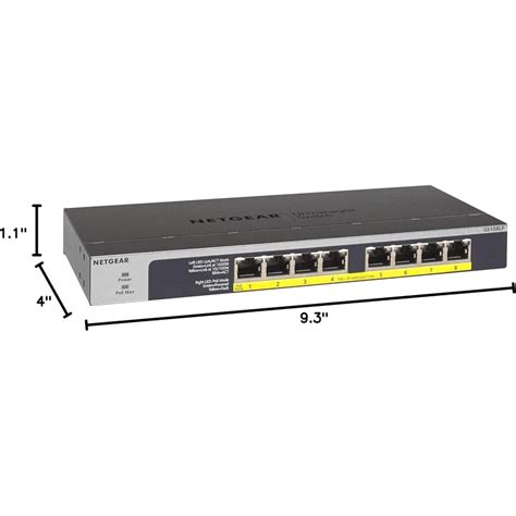 Netgear Gs108lp 8 Port Gigabit Ethernet Unmanaged Poe Poe Switch 60w Upgradeable Desktop