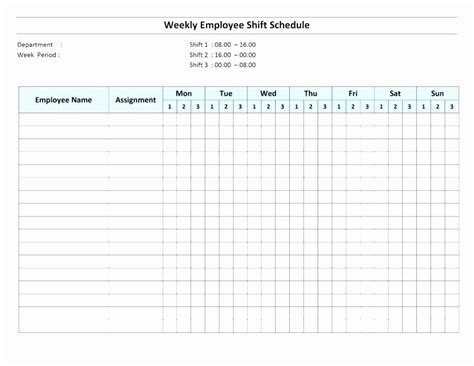 Excel Shift Schedule Template Fresh Free Weekly Employee Shift Schedule Template Excel