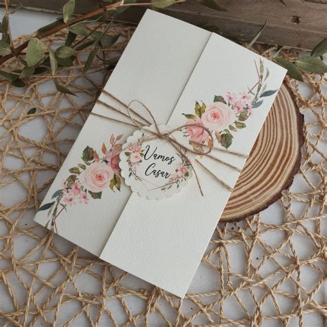 Convite De Casamento Vintage Blush Crisdecor