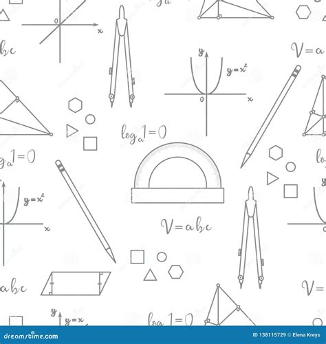 Mathematical Scientific Vector Seamless Pattern Stock Vector Illustration Of Explore Proof