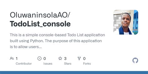 GitHub OluwaninsolaAO TodoList Console This Is A Simple Console