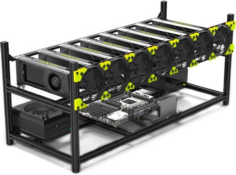 8 Gpu Without Fans Aluminum Stackable Open Air Miner Mining Case Computer Eth Miner Frame Rig