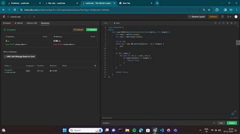 Day 32 Of 100daysofcode Challenge Search A Matrix Om Shelke Posted On The Topic Linkedin