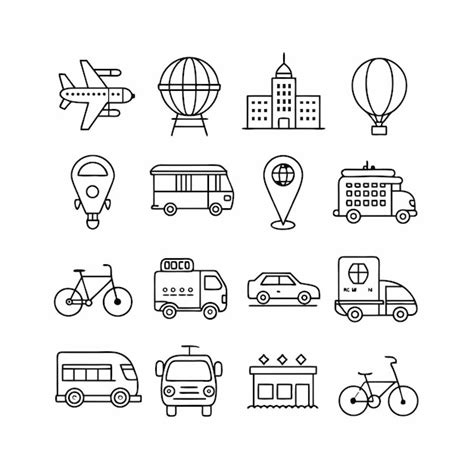 Premium Vector Black Outline Icons Set