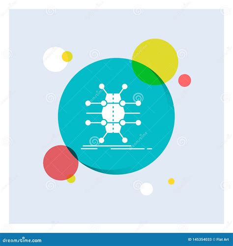 distribution grid infrastructure network smart white glyph icon colorful circle background