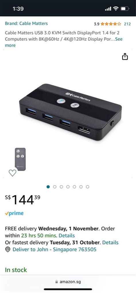 Cable Matters DP USB KVM Switch Computers Tech Parts Accessories Other Accessories