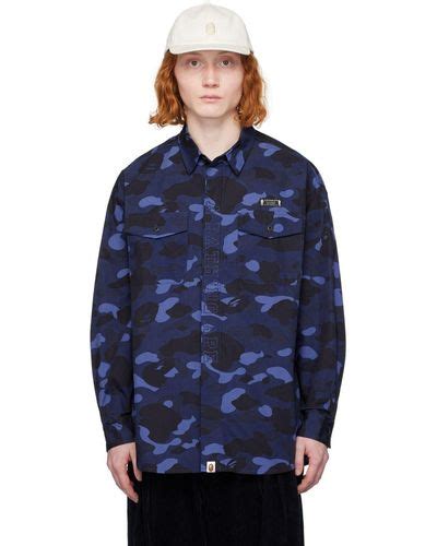 Blue A Bathing Ape Shirts For Men Lyst