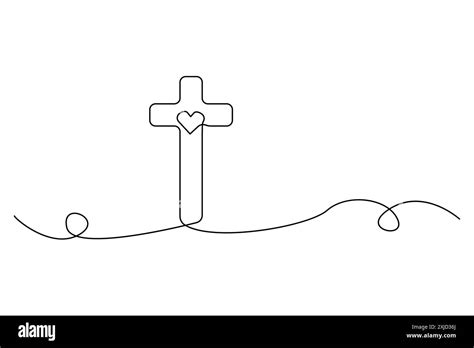 Cross And Heart Drawing