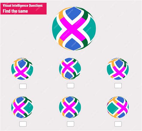 Premium Vector Find And Mark The Same Shape Brain Questions Iq Test Visual Intelligence Questions