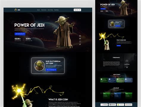 Jedi Meme Coin Html And Tailwind Css Web Template By Allclonescript On