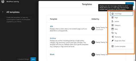 Creating Editing WordPress Block Theme Templates Template Parts