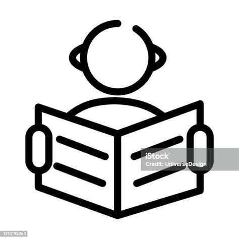 얇은 선 아이콘을 읽는 학생 교육 대학 개념 고립 된 개요 기호에서 대학 선형 아이콘 웹 디자인 및 앱에 대한 벡터 그림 기호 요소입니다 개념에 대한 스톡 벡터 아트 및