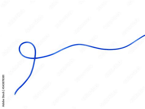 Blue Wire Cable Of Usb And Adapter Isolated On White Background Selection Focus Stock Photo