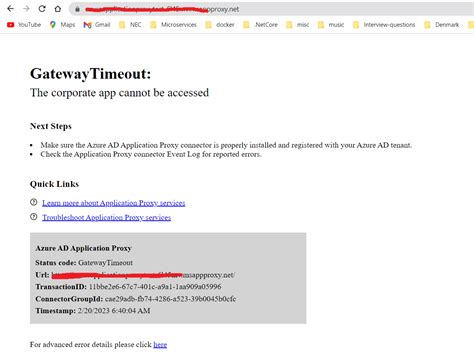 azure application proxy issue microsoft qanda