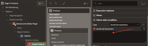 Oracle Apex Client Side Condition Javascript Expression Example