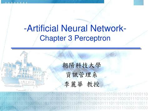 Ppt Artificial Neural Network Chapter 3 Perceptron Powerpoint Presentation Id9237185