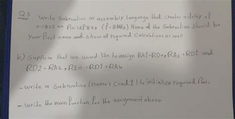Solved Oll 3 Write Subroutine In Assembly Language That