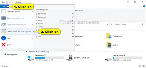 Open Folder Options In Windows 10 Tutorials