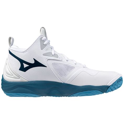 Wave Momentum 3 Mid White Volleyball Shoes Mizuno Uk