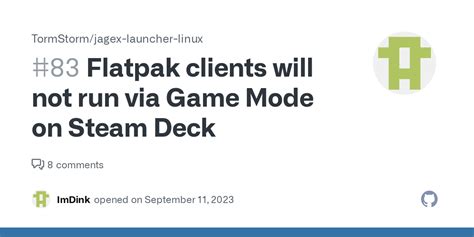 Flatpak Clients Will Not Run Via Game Mode On Steam Deck Issue TormStorm Jagex Launcher
