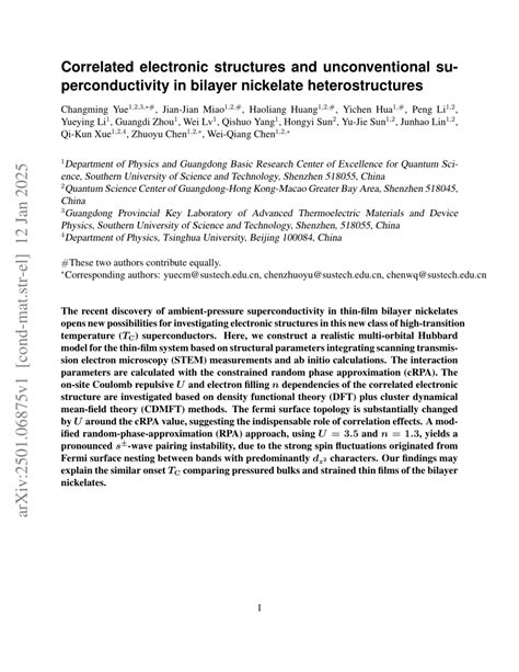 Pdf Correlated Electronic Structures And Unconventional