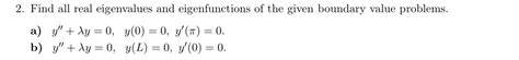 Solved Find All Real Eigenvalues And Eigenfunctions Of Chegg