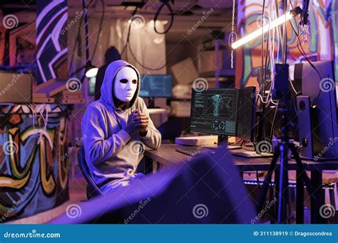 Anonymous Hacker Filming Scam Video Stock Image Image Of Mask Scam