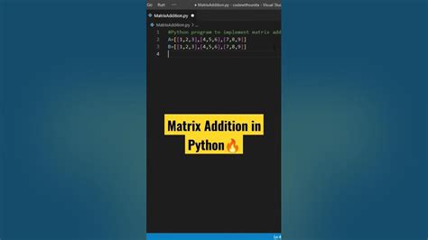 Matrix Addition In Python🔥viral Ytshorts Viralvideo Viralshorts Python Shortsfeed