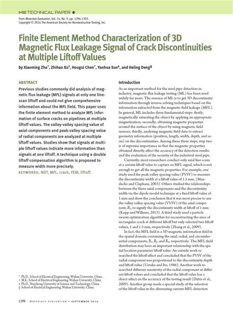 Finite Element Method Characterization Of 3d Magnetic Flux Leakage