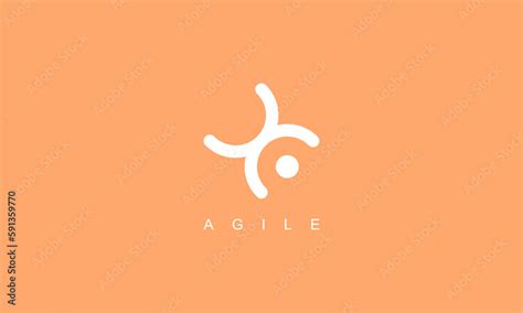 Agile Logo Person Acrobatics Logo X Logo Pictogram Logo Stock Vector Adobe Stock