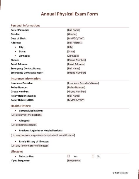 Physical Assessment Form Templates Health And Safety Risk Assessment