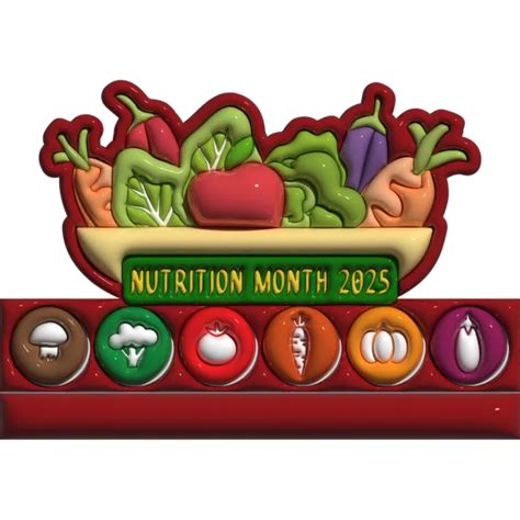 Pre Cut 3d Nutrition Month Head Cap Laminated Glossy Finish Ready