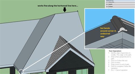 a push pull problem going around corners and retaining profile orientation sketchup