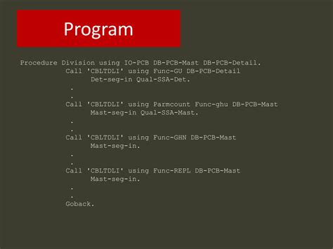 Imsdb Cobol Program Explanation Pptx Computing Technology And Computing