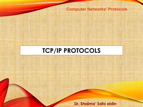 Lecture 2 Tcp Ip Protocols View Onlypptx